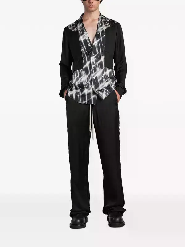 Rick Owens Larry Graphic-print Panelled Shirt