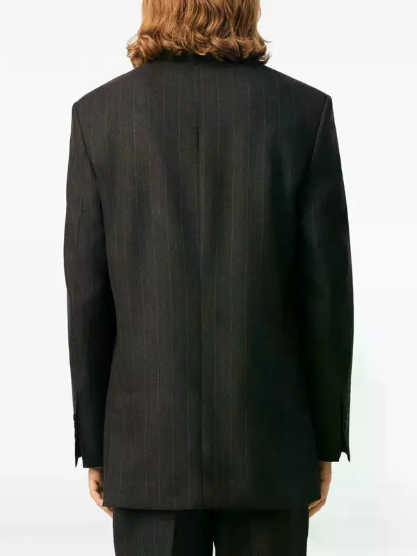 AMI Paris Double-breasted Striped Wool Blazer