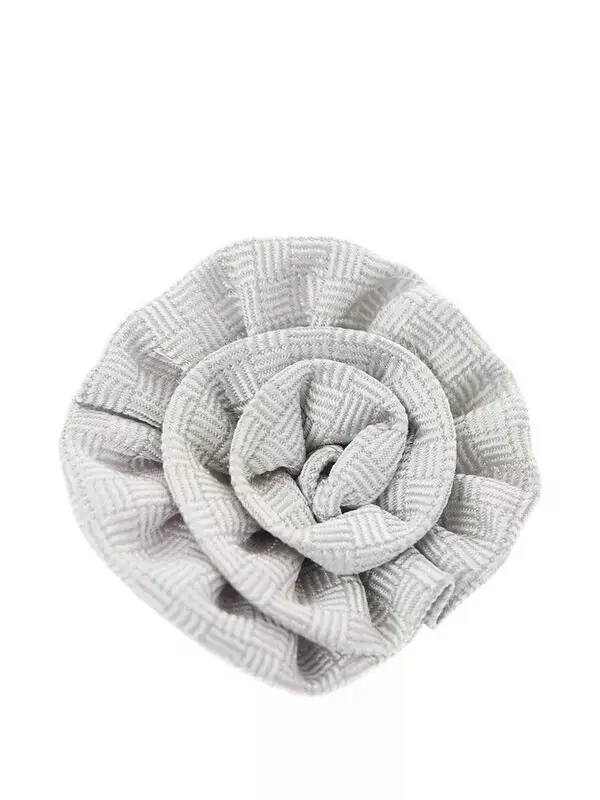 Corneliani Embroidered Silk Lapel Pin - Grey