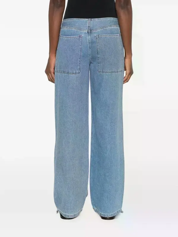 Still Here Drawstring-hem Wide-leg Jeans