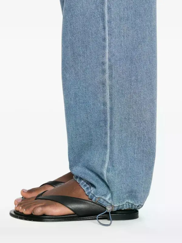 Still Here Drawstring-hem Wide-leg Jeans