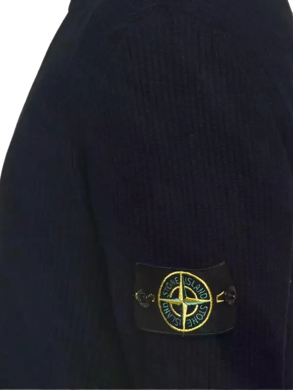 Stone Island Rws Wool Ribbed Crewneck Sweater - Blue