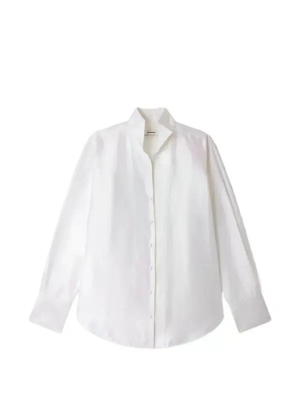 Sandro Oversized Silk Satin Shirt - White