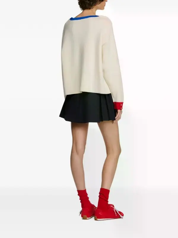 Sandro Contrast Round-neck Wool Sweater