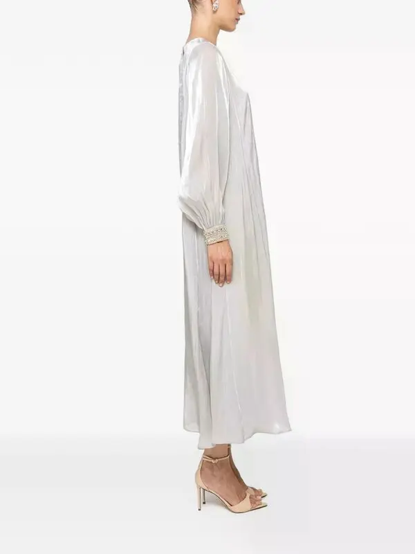NISSA Crystal-detail Chiffon Midi Dress