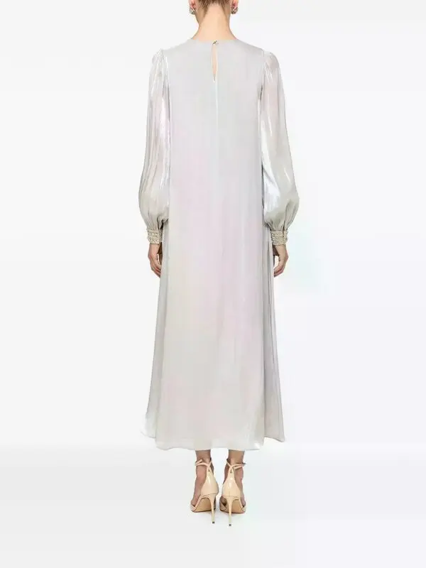 NISSA Crystal-detail Chiffon Midi Dress