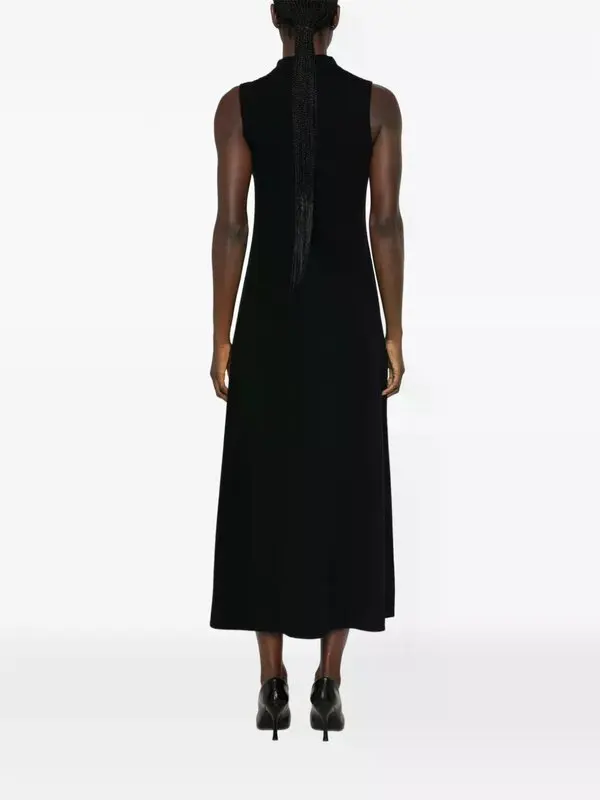 LE PETIT PULLE Sleeveless Knitted Midi Dress With Braided Belt