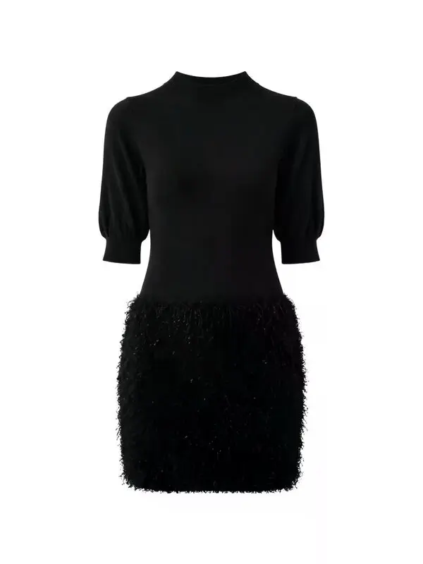 TWINSET Fringed Puff-sleeve Mini Dress