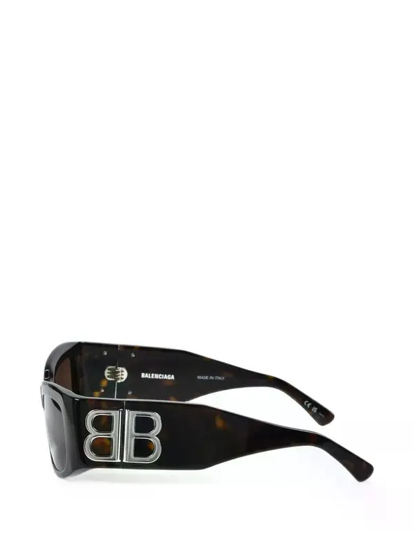 Balenciaga Bossy Bb Rectangle-frame Sunglasses - Brown