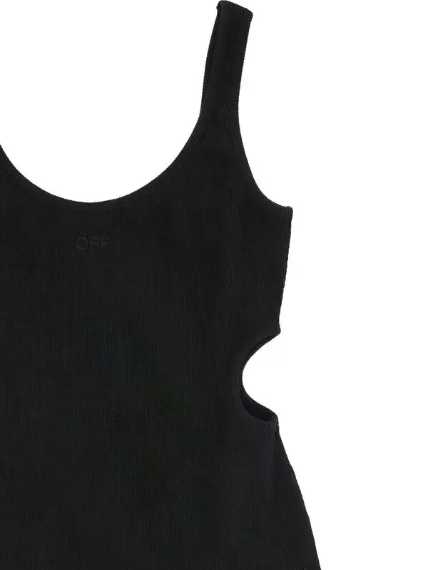Off-White Cut-out Ribbed Bodysuit