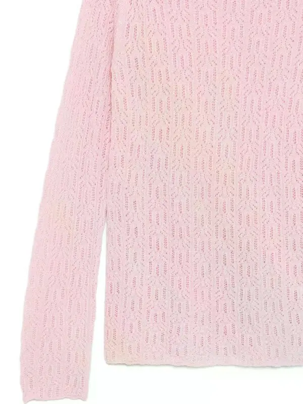 Alpha Studio Pointelle-knit Boat-neck Sweater