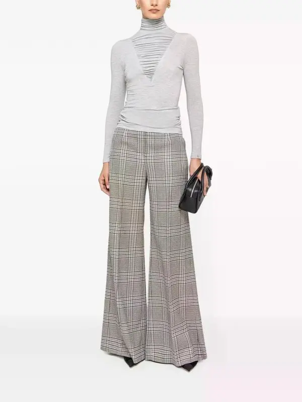 NISSA Lyocell Wool-blend Turtleneck Top - Grey