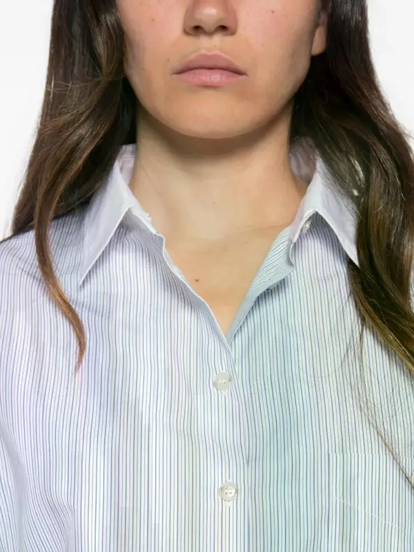 NINE:INTHE:MORNING Vertical-stripe Long-sleeve Cotton Shirt