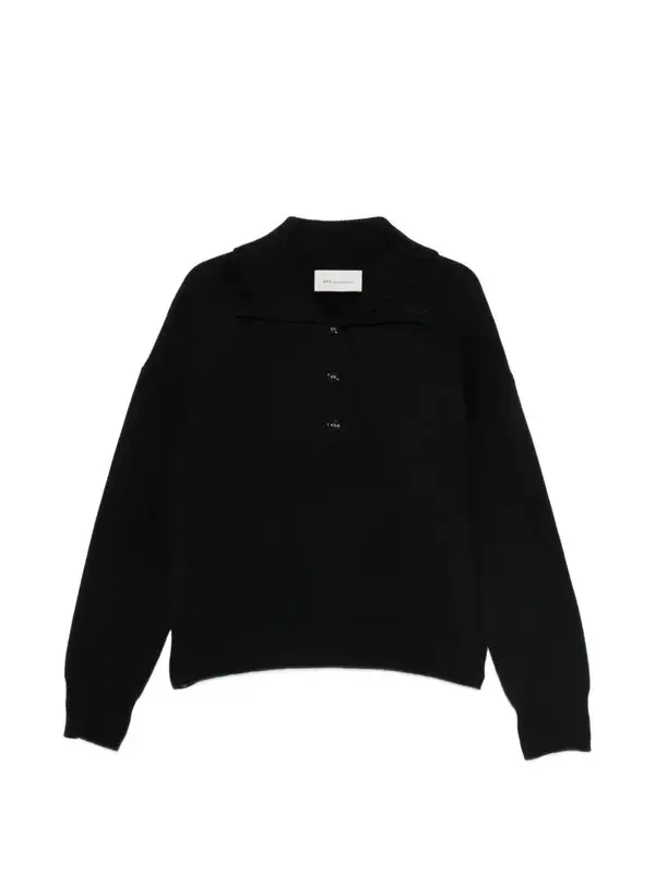 AMI Paris De Coeur Button-down Sweater - Black