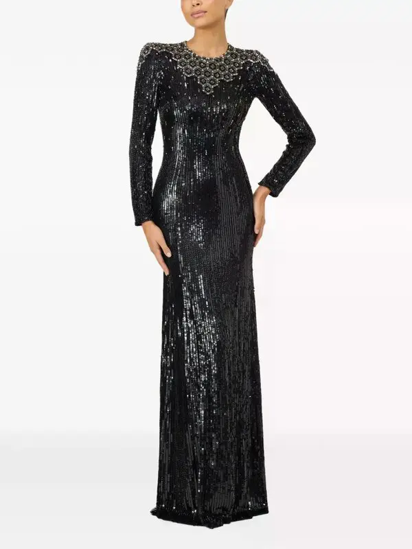 Jenny Packham Sequin-embellished Crystal-embroidery Dress