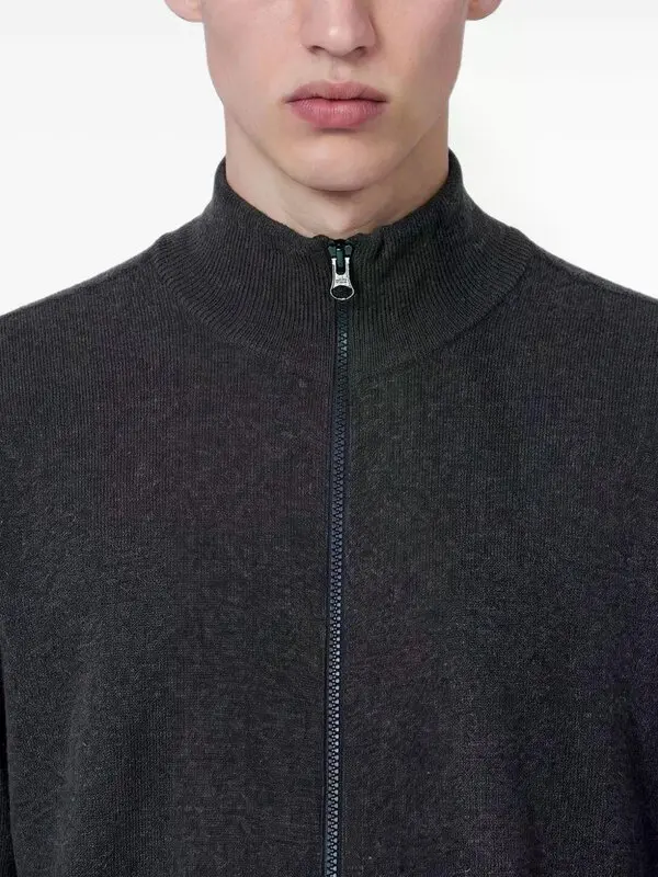 Stone Island Logo-patch Zip-up Wool Sweater