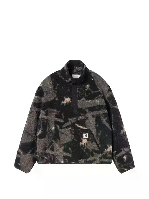Carhartt Work In Progress Elliot Fleece-texture Graphic-print Sweatshirt - Black