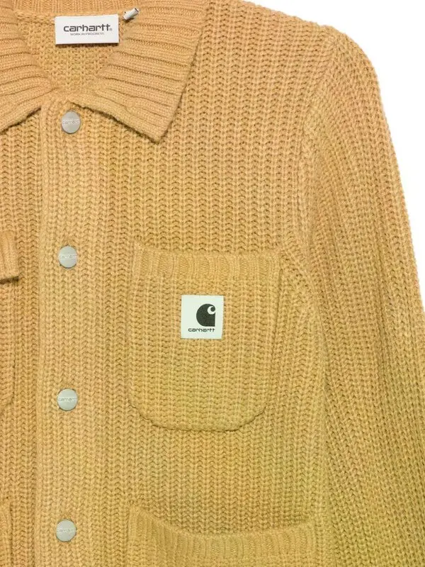 Carhartt Work In Progress Logo-patch Ribbed-knit Cardigan