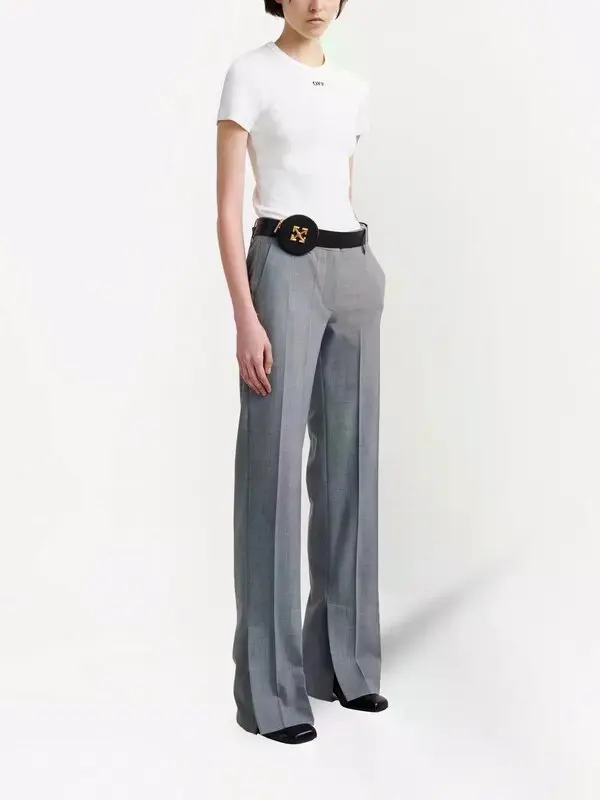 Off-White Pressed-crease Straight-leg Trousers