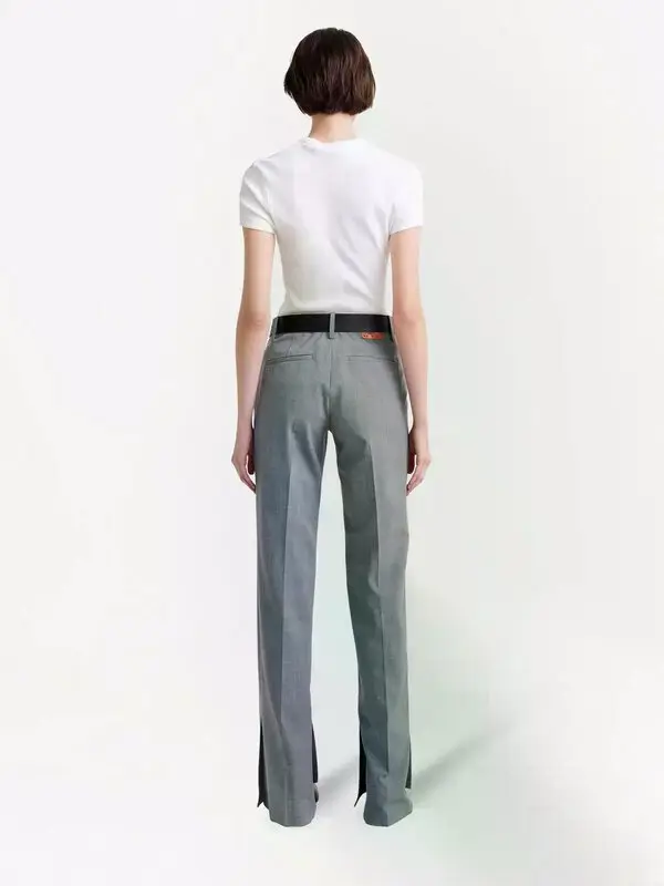 Off-White Pressed-crease Straight-leg Trousers