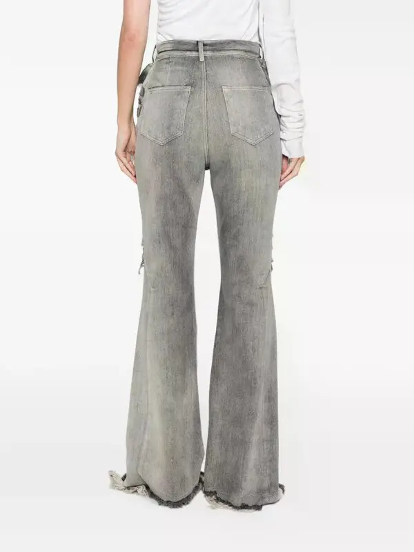 Rick Owens Fringe-trimmed Bootcut Jeans