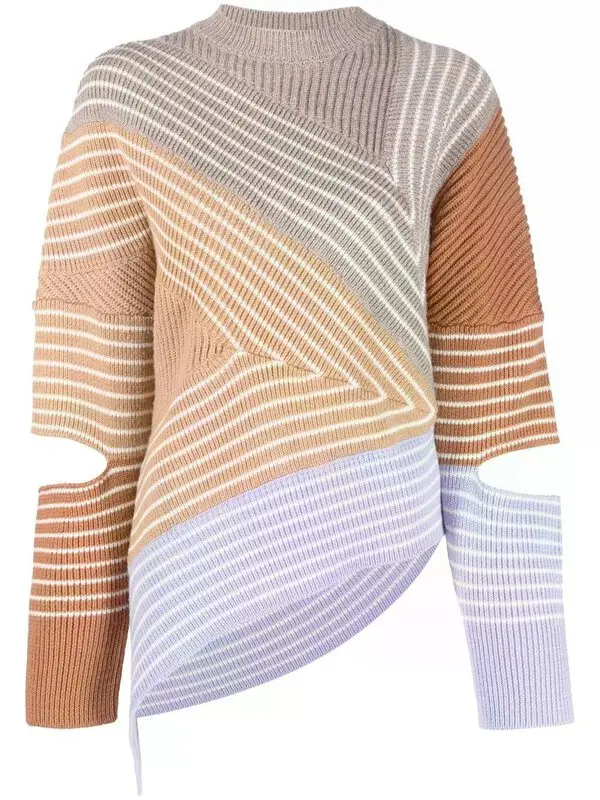 Stella McCartney Stella Stella 3d Stripes Wool Sweater - Brown