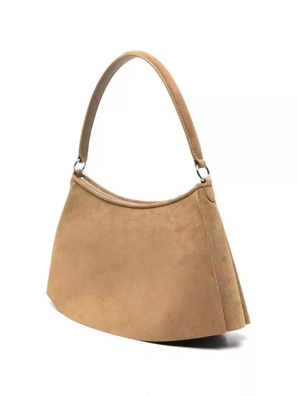Lacoste Pleated Suede Shoulder Bag - Neutrals