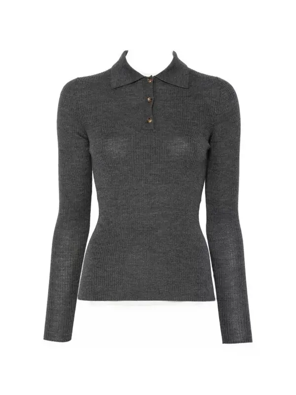 JCSOPHIE Pisa Ribbed-knit Polo-collar Sweater