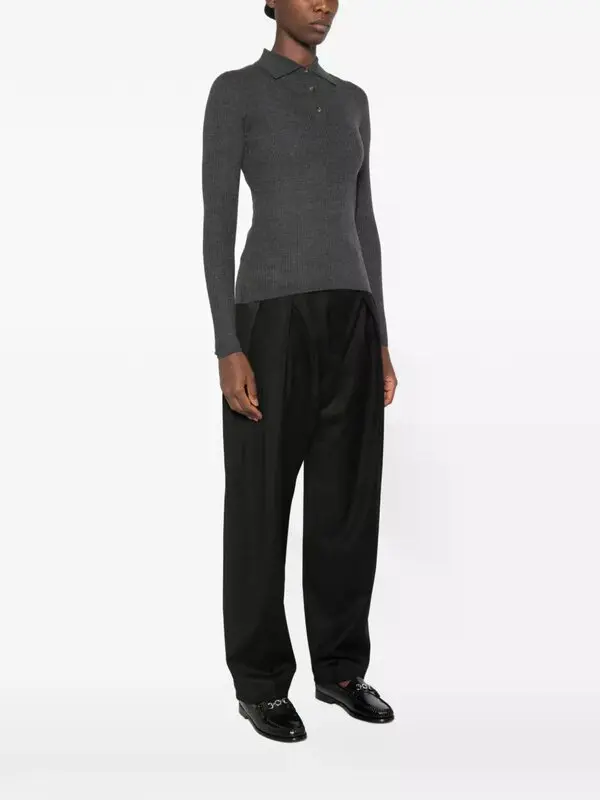 JCSOPHIE Pisa Ribbed-knit Polo-collar Sweater