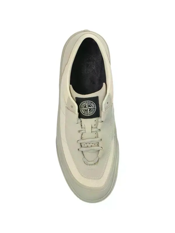 Stone Island S100020 Canvas Suede Low-top Sneakers With Compass Logo Patch