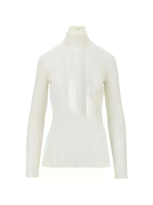 Max Mara Ribbed-knit Roll-neck Sweater - White