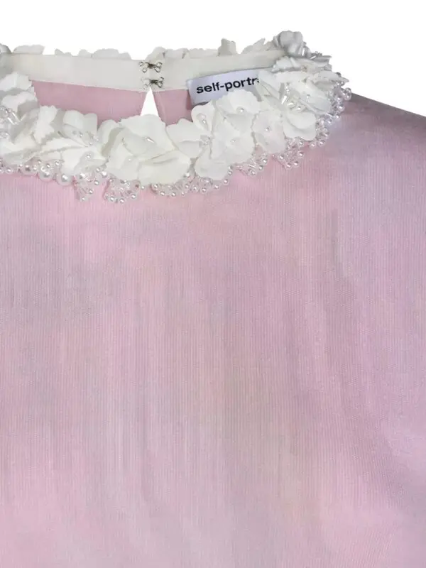 SELF-PORTRAIT Floral-embellished Long-sleeve Sweater
