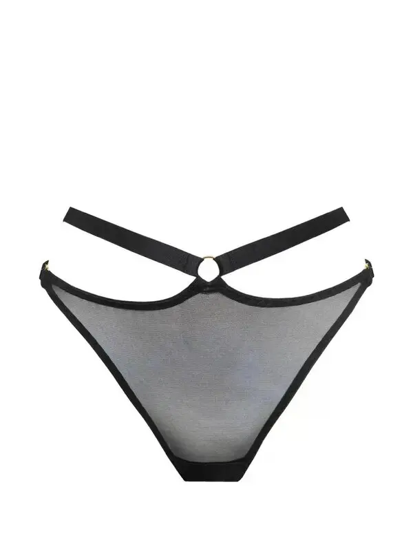 BORDELLE Signature Mesh Harness Thongs - Black