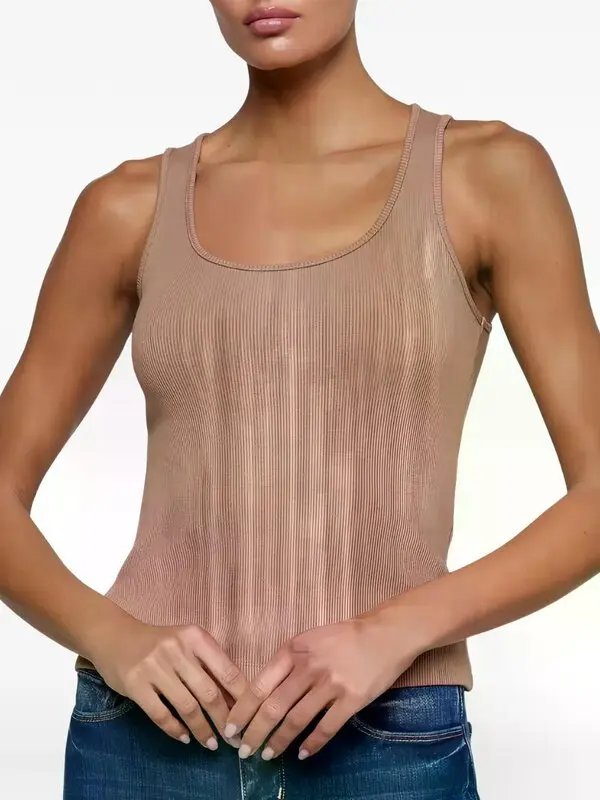 L'Agence Adira Scoop-neck Tank Top - Neutrals