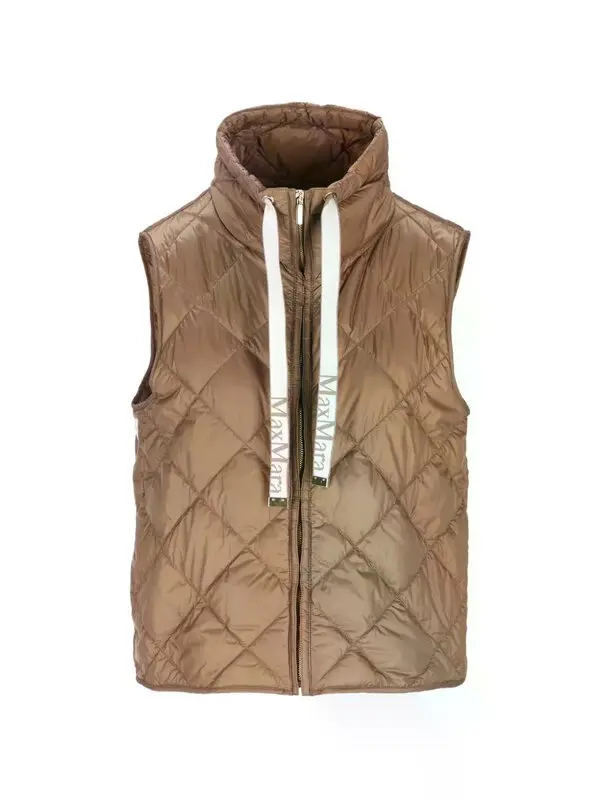Max Mara Diamond-patterned Quilted Gilet - Brown