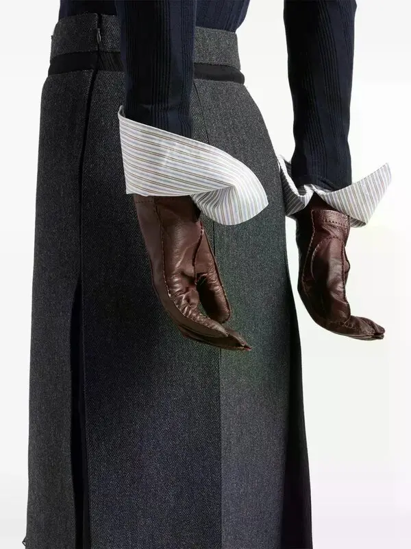 Prada Double Wool Midi-skirt - Grey