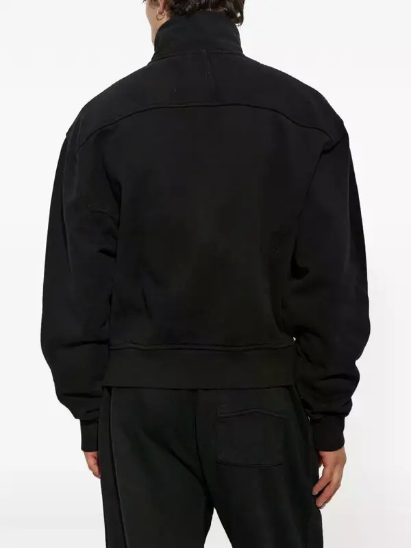 Rhude Classique Logo-embroidered Quarter-zip Sweater - Black