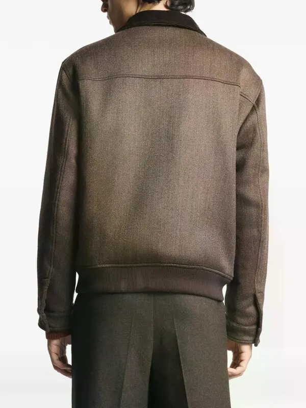 FAY Corduroy-collar Lobster-clasp Bomber Jacket