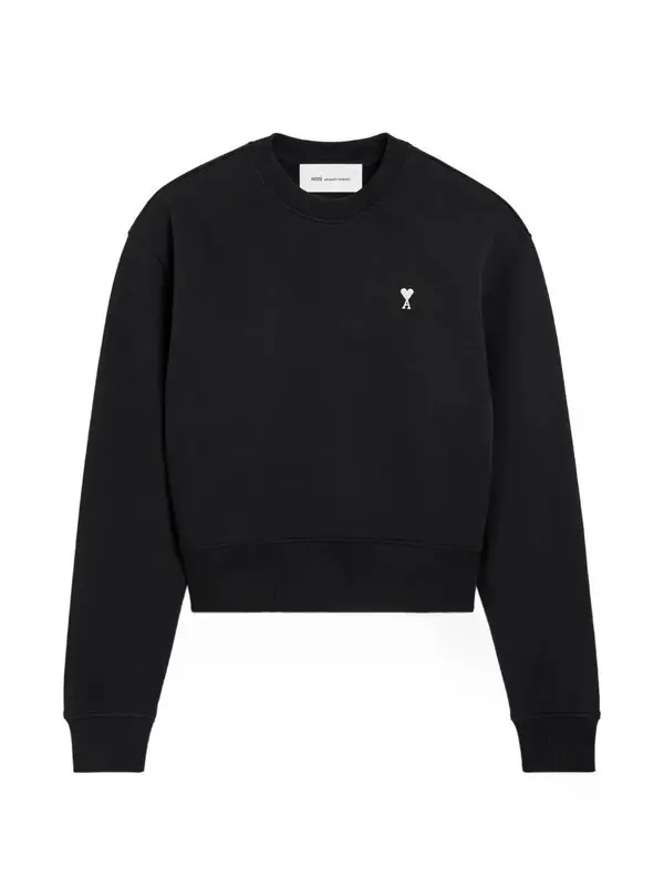 AMI Paris Organic Cotton Sweatshirt With De Coeur Embroidery