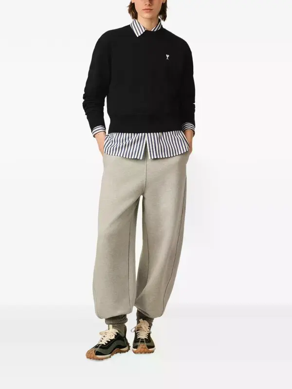 AMI Paris Organic Cotton Sweatshirt With De Coeur Embroidery