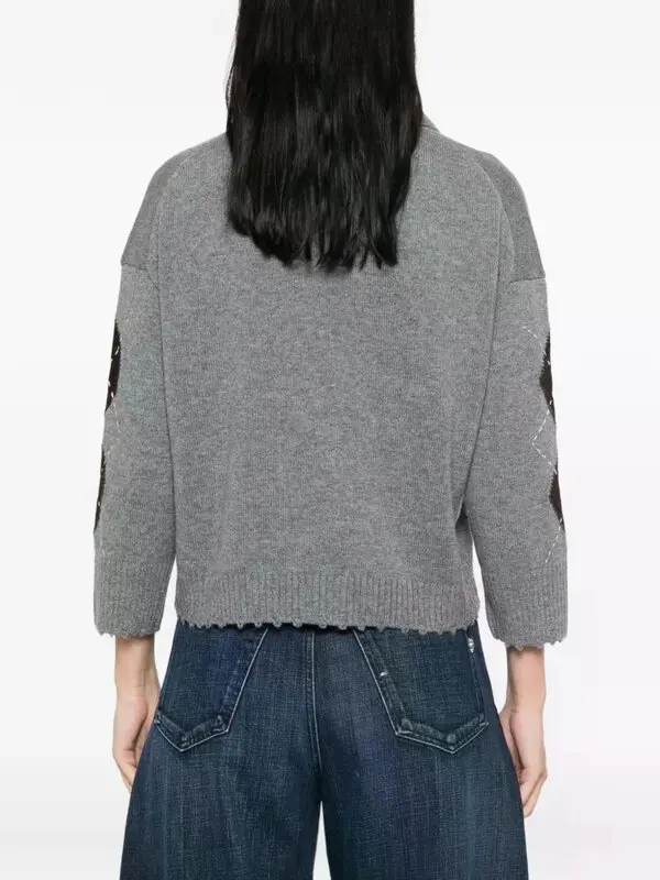 Pinko Argyle Pattern Collared Sweater