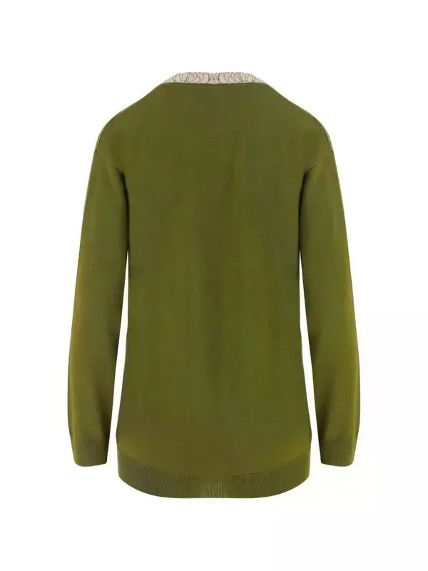 Valentino Garavani Lace-trim Wool Sweater