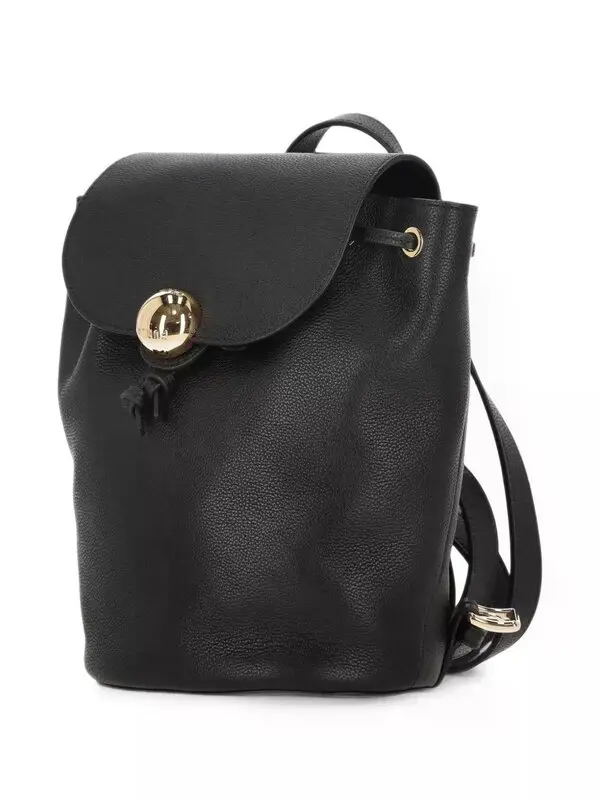 Furla Logo-plaque Pebbled Leather Backpack