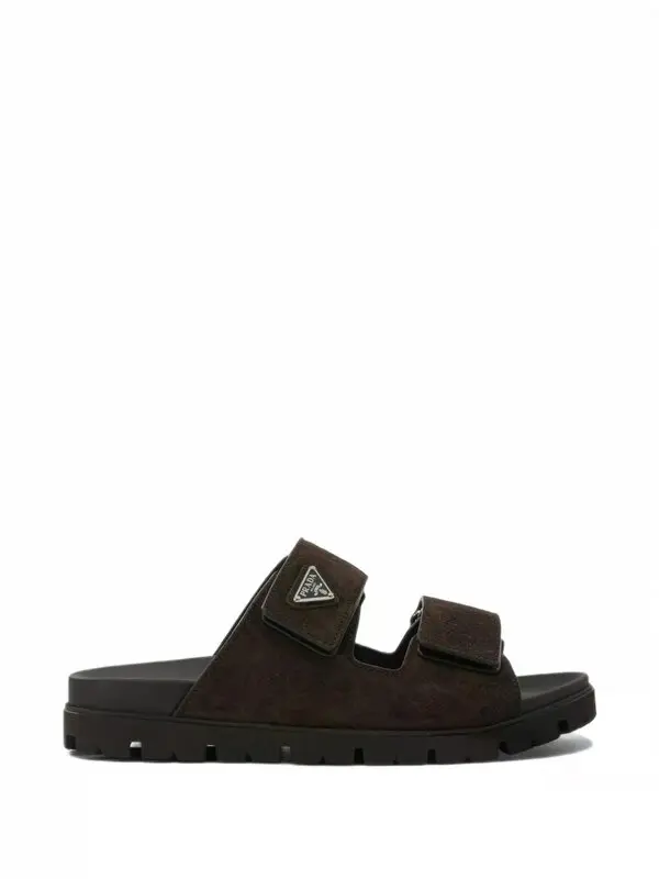 Prada Suede Band Sandals - Brown