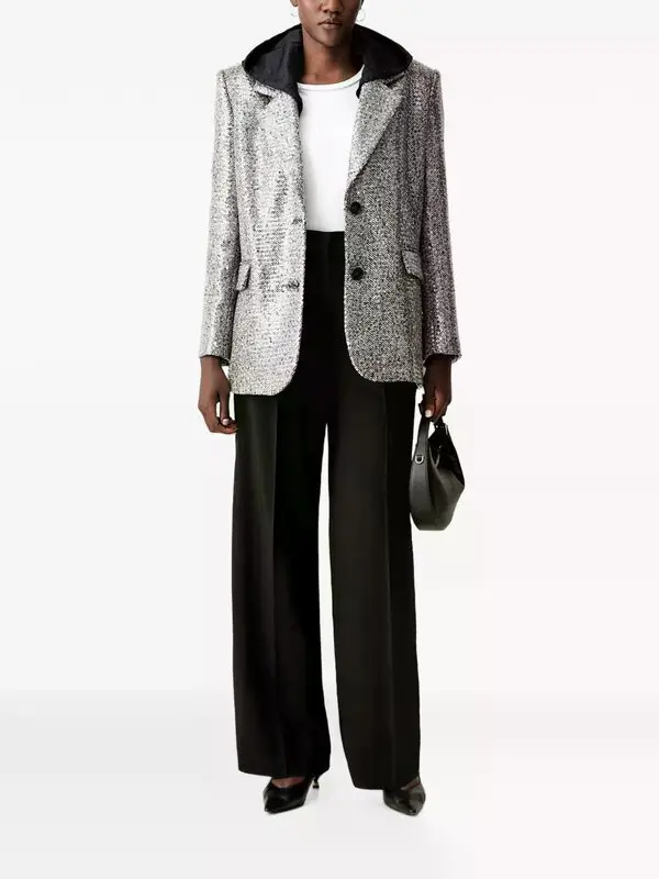 Pinko Sequin-embellished Herringbone Blazer