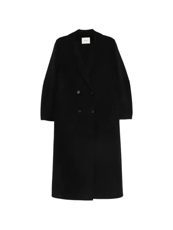 LISA YANG Double-breasted Shawl-lapel Coat - Black