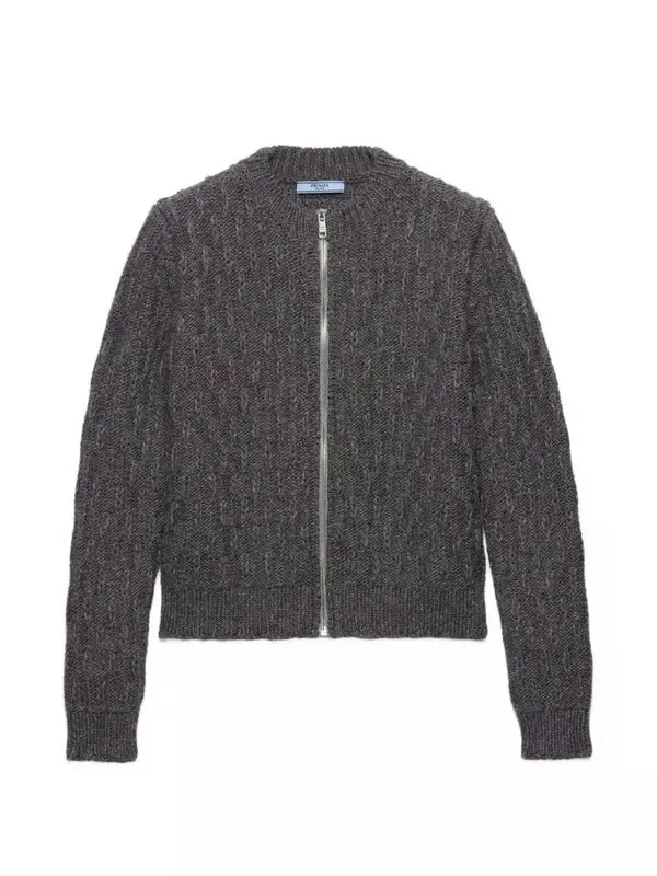 Prada Wool And Alpaca Cardigan - Grey
