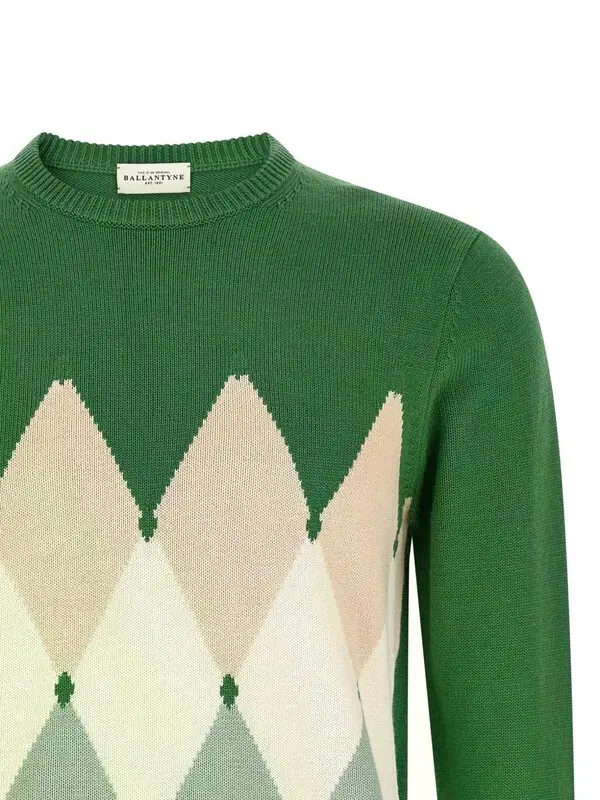 BALLANTYNE Argyle-pattern Jacquard Sweater
