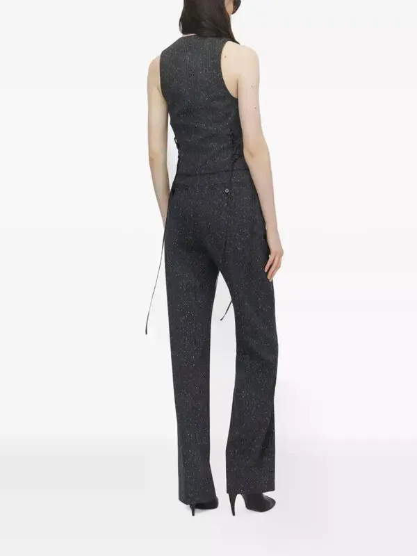 Alexander McQueen Flecked-pattern Straight-leg Trousers