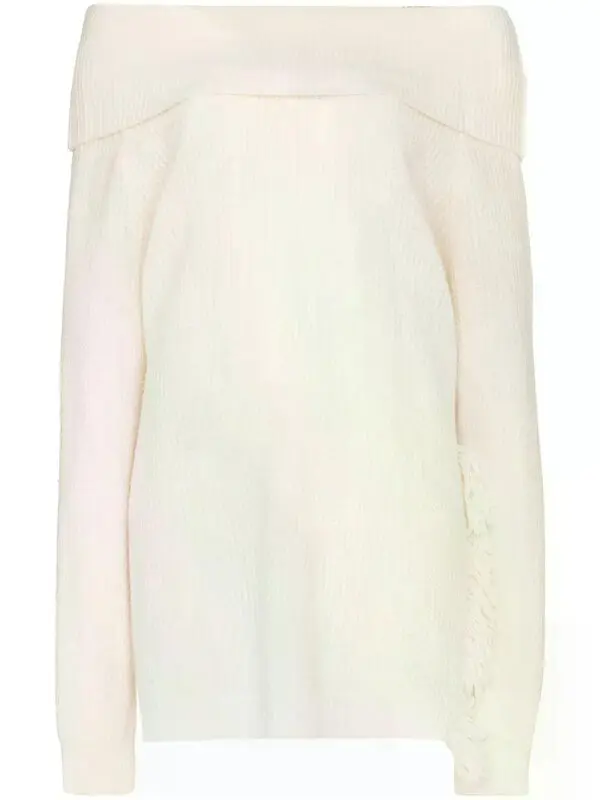 Stella McCartney Off- The-shoulder Fringe Sweater